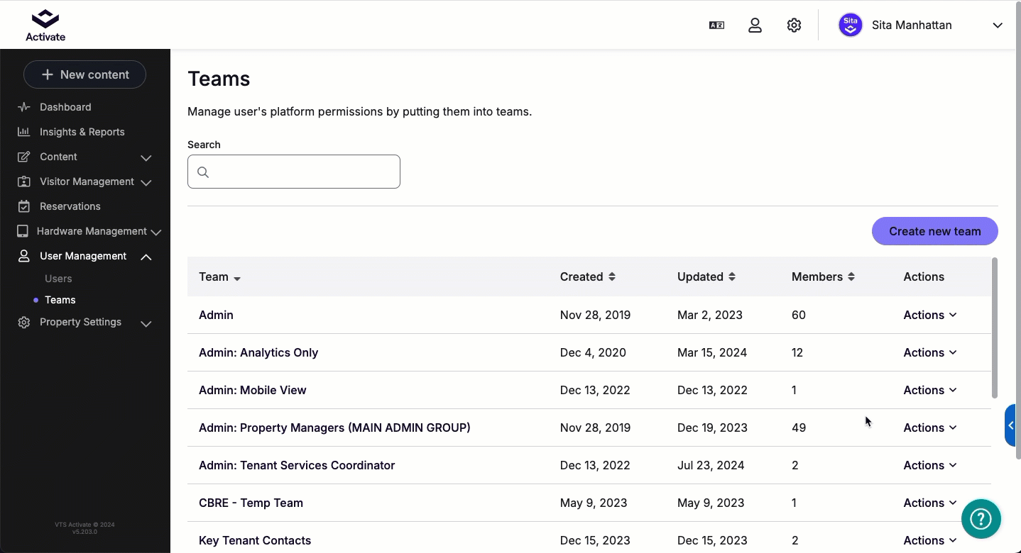VTS Activate Permissions – VTS Activate Help Center